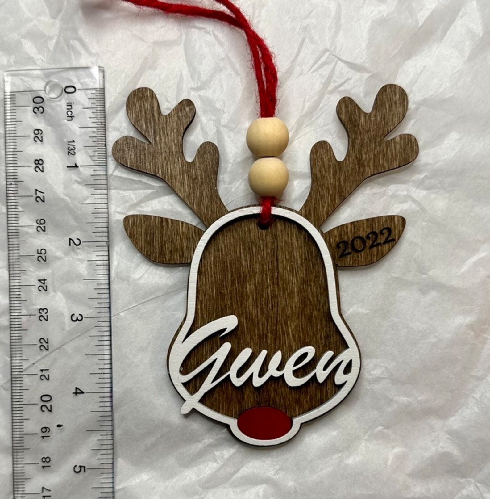 Personalized Rudolph Ornament, Custom Laser Cut Wood Name Ornament - Etsy