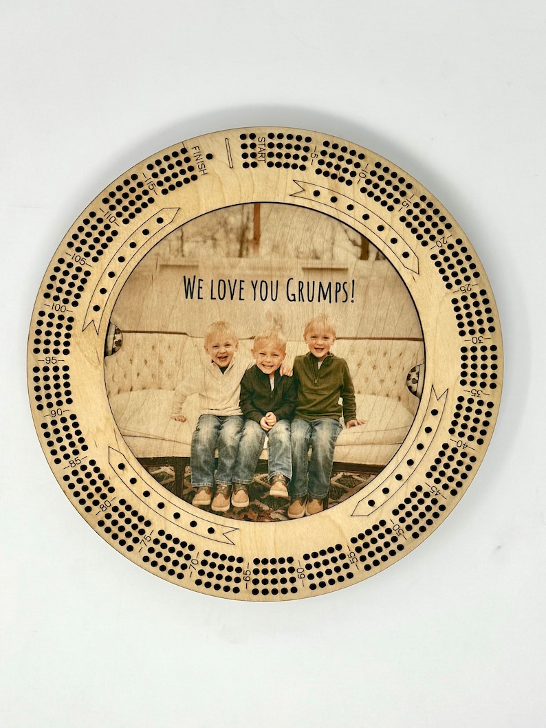 Photo Cribbage Board, Logo, Personalized Cribbage Board, Wedding Gift ...