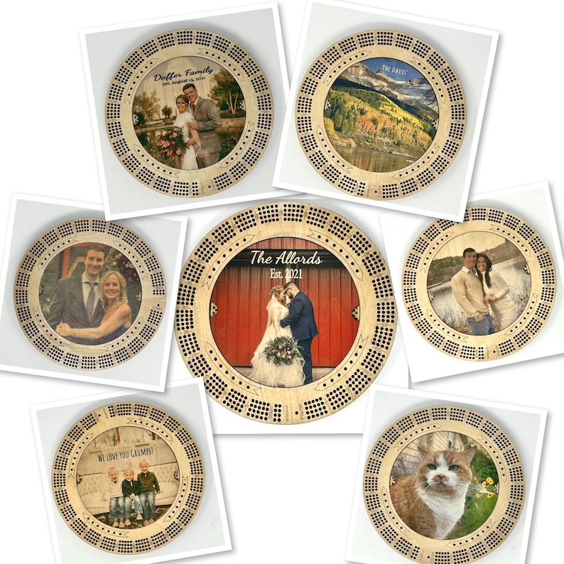 Photo Cribbage Board, Logo, Personalized Cribbage Board, Wedding Gift ...