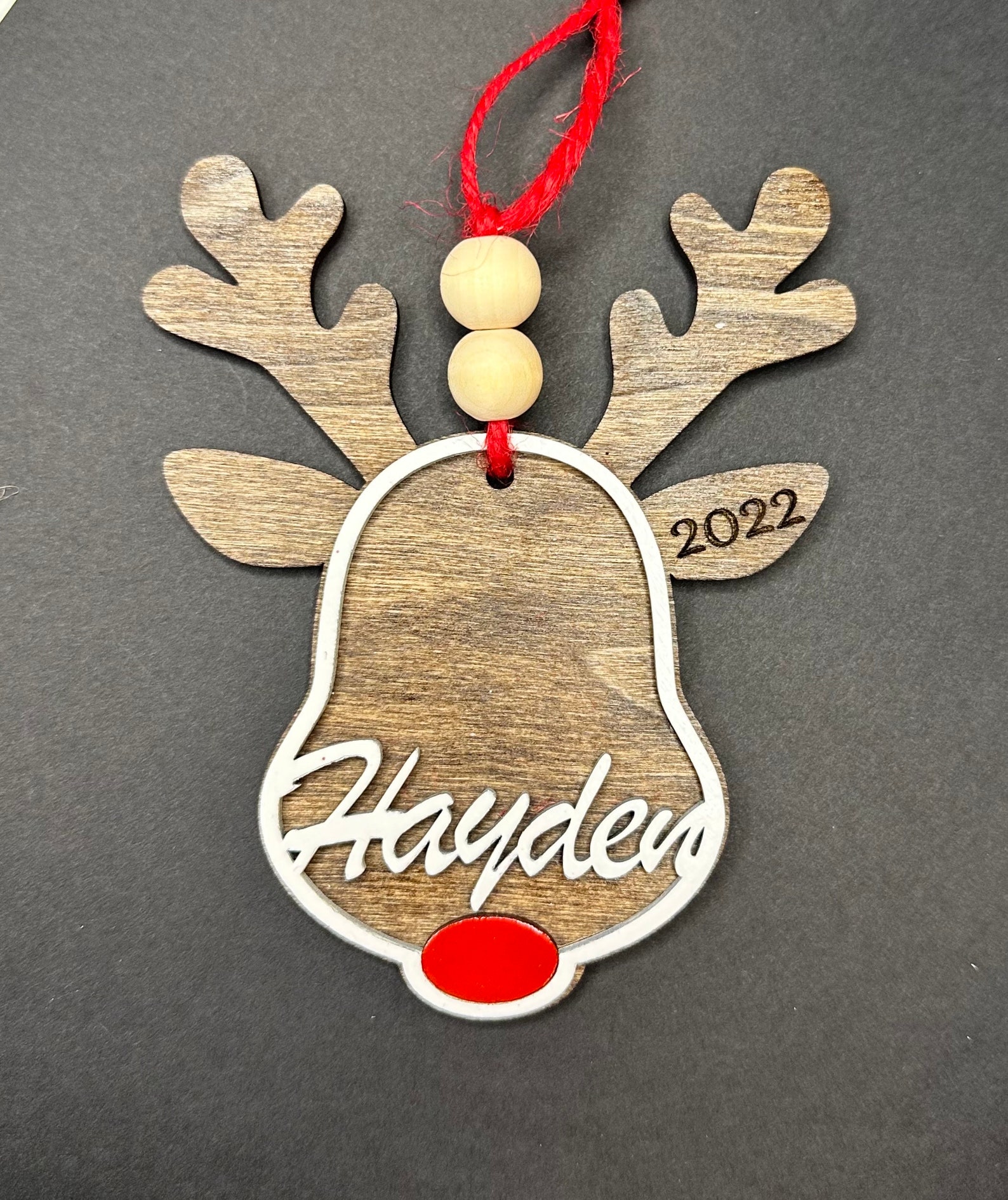 Personalized Rudolph Ornament, Custom Laser Cut Wood Name Ornament - Etsy