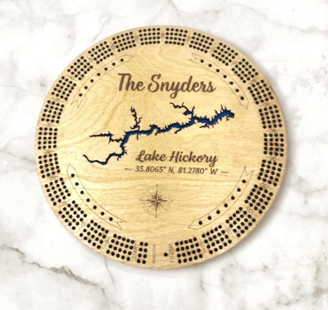 Personalized Lake Cribbage Board | Custom Wooden Cribbage Game | Lake ...