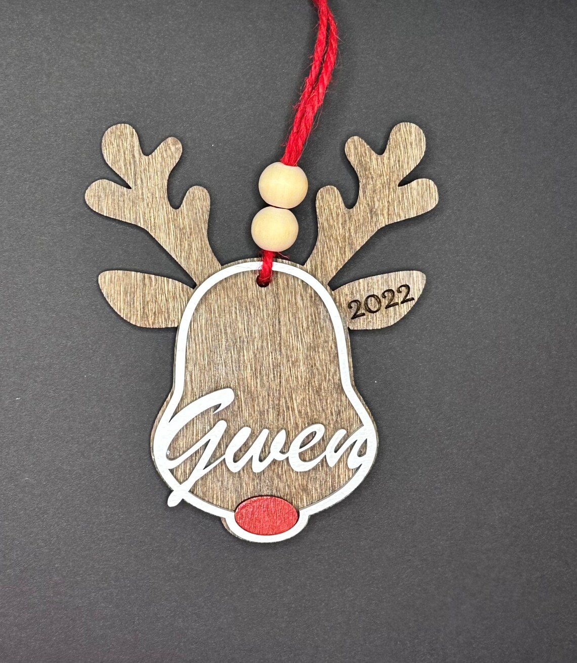 Personalized Rudolph Ornament, Custom Laser Cut Wood Name Ornament - Etsy
