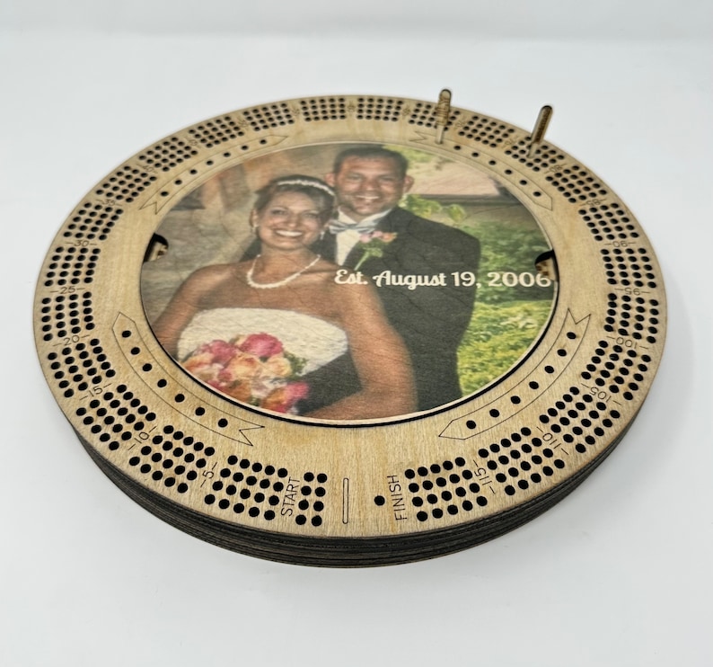 Photo Cribbage Board, Logo, Personalized Cribbage Board, Wedding Gift ...