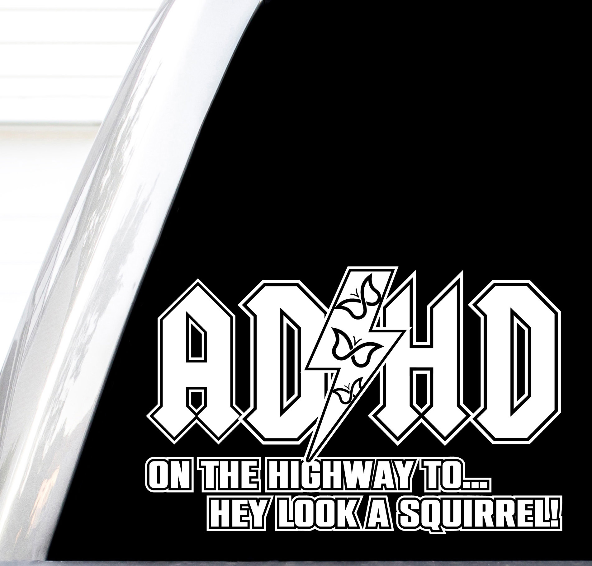 ADHD Decal, Highway to Hey Look A Squirrel Decal, Squirrel Stickers ...