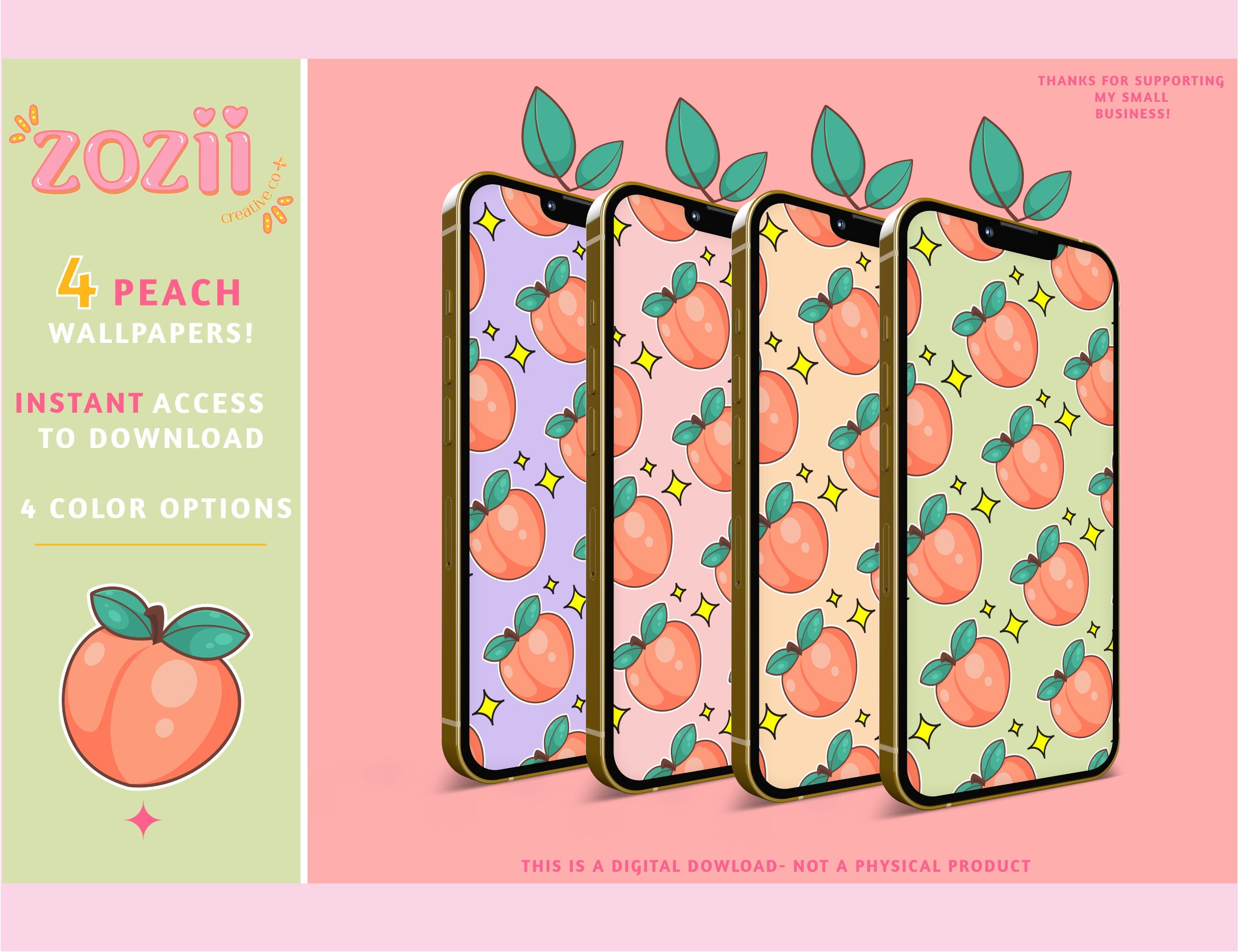 Peach Wallpaper, Digital Download, Cute Peach Wallpaper , Peaches - Etsy