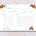 Watercolor Recipe Card, Recipe Card Template, Editable Recipe Card ...