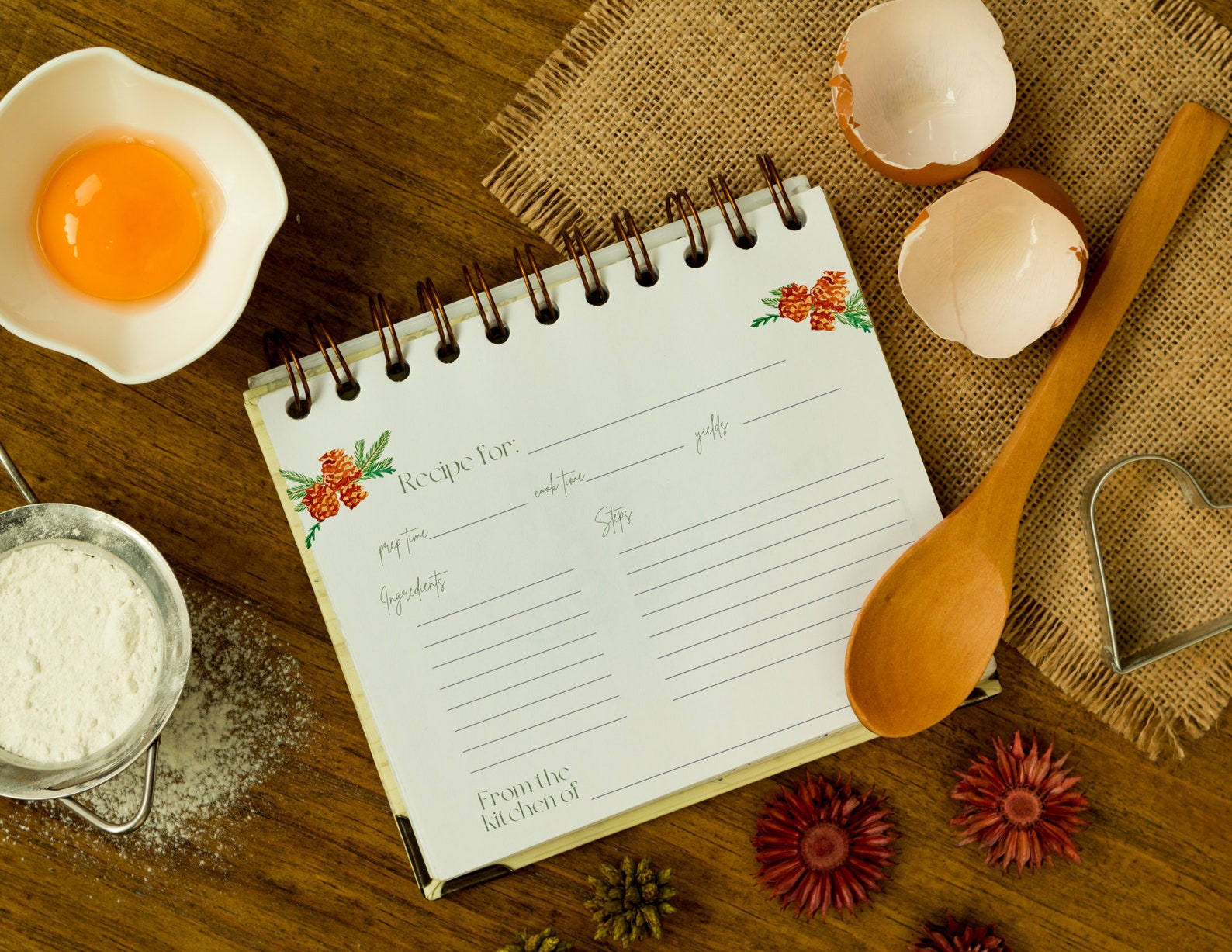 Watercolor Recipe Card, Recipe Card Template, Editable Recipe Card ...