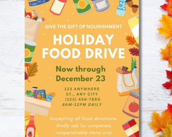 Community Thanksgiving Dinner Flyer Fall Event (Download Now) - Etsy