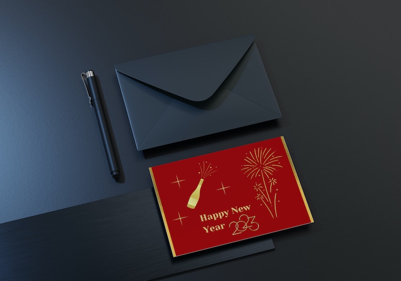 New Year Cards Pack - Etsy