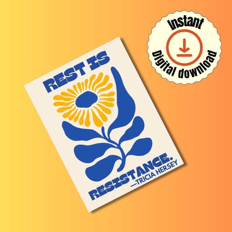 Rest is Resistance Feminist Bell Hooks Feminist Poster Feminist Wall ...