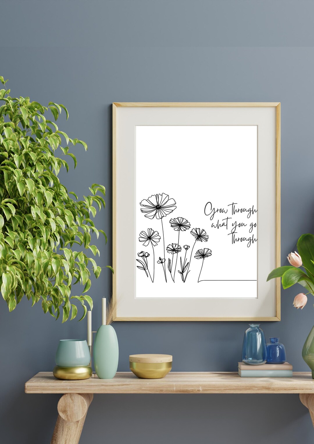 Grow Through What You Go Through Digital Printable Mental Health Print ...