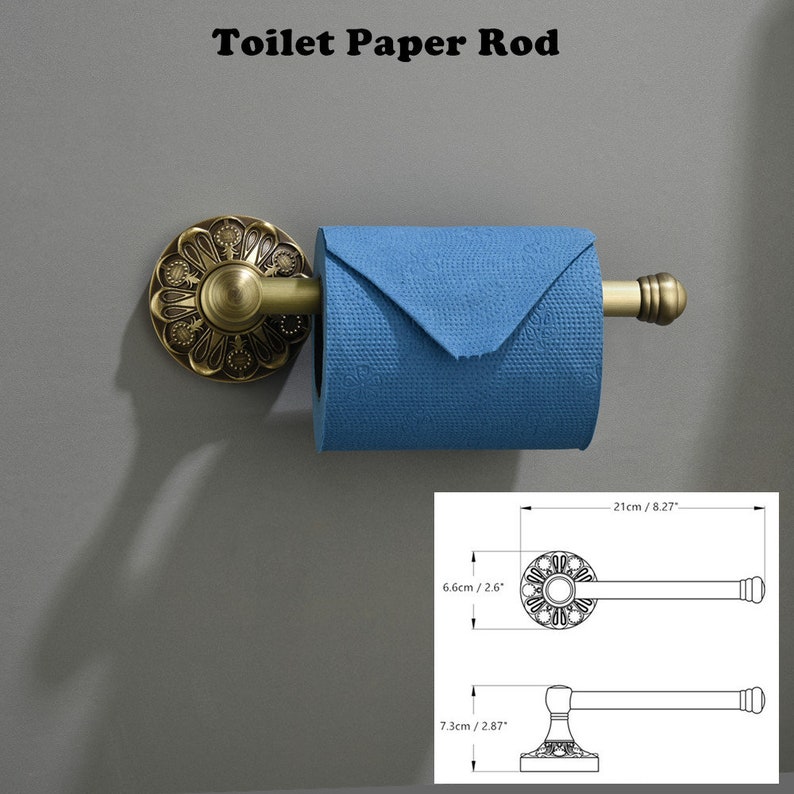 Brass Petal-relief Toilet Paper Rod: Antique Gold Bathroom Decor - Etsy ...