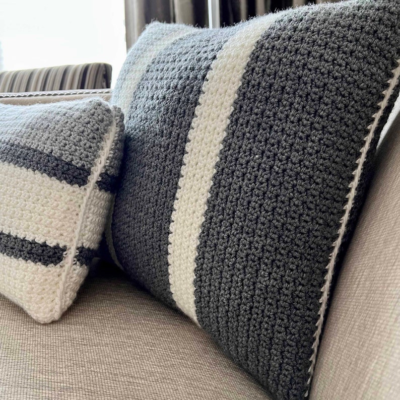 CROCHET PATTERN BUNDLE: Marlowe Pillow Collection | Modern Striped ...