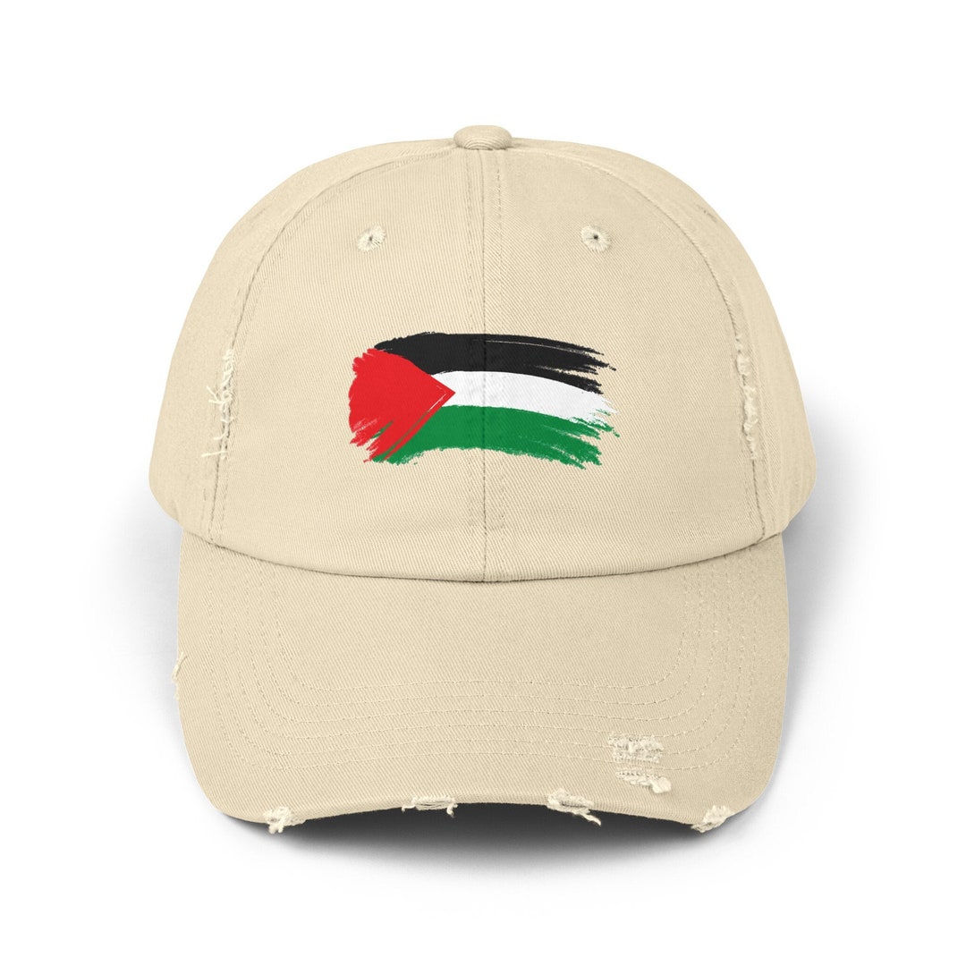 Palestine Flag Distressed Cap, Stop the Genocide, Palestinian Lives ...