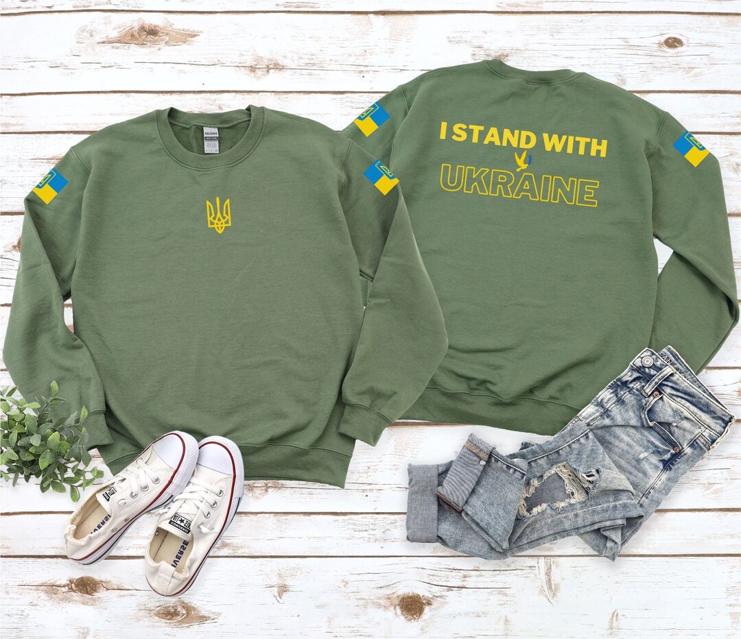Volodymyr Zelensky Sweatshirt, Stand With Ukraine, Trident Symbol Gift ...