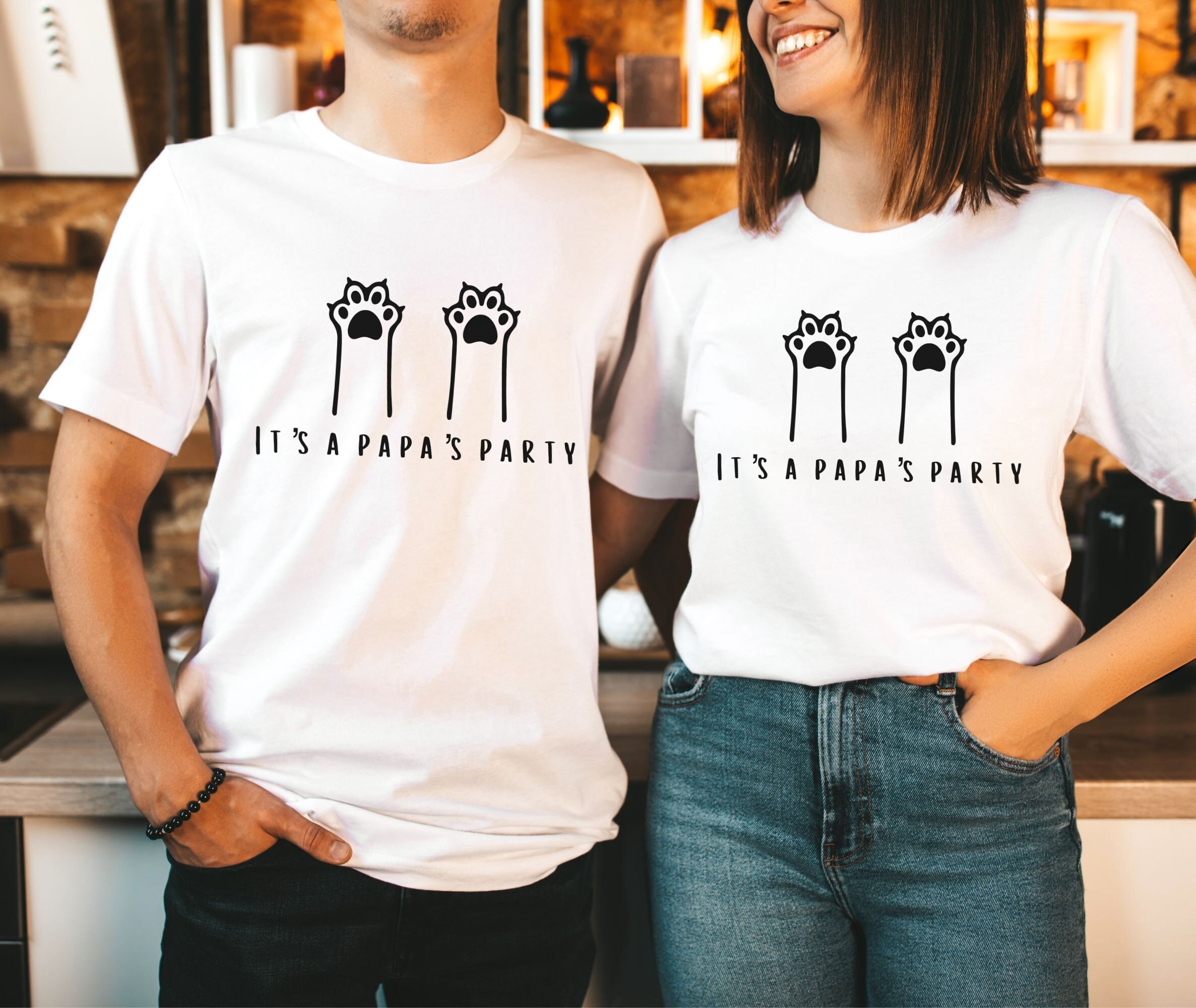 P for Papas It's a Papas Party Shirt, Cat Paws T Shirt, Tiktok Kitty ...