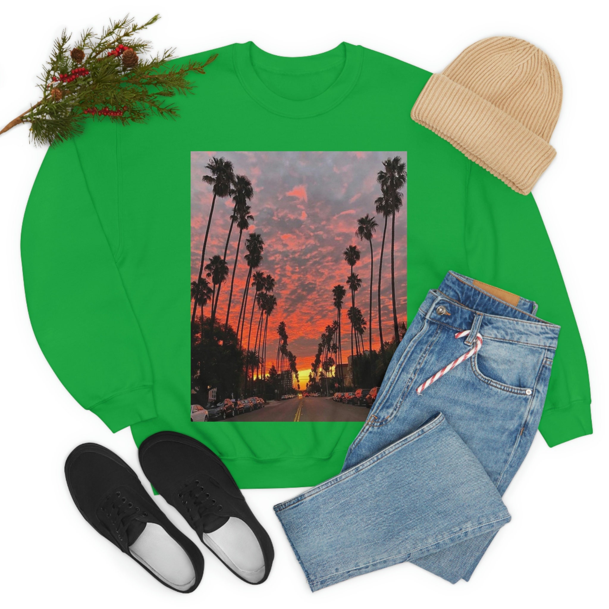Los Angeles Palm Tree Sweater - Etsy