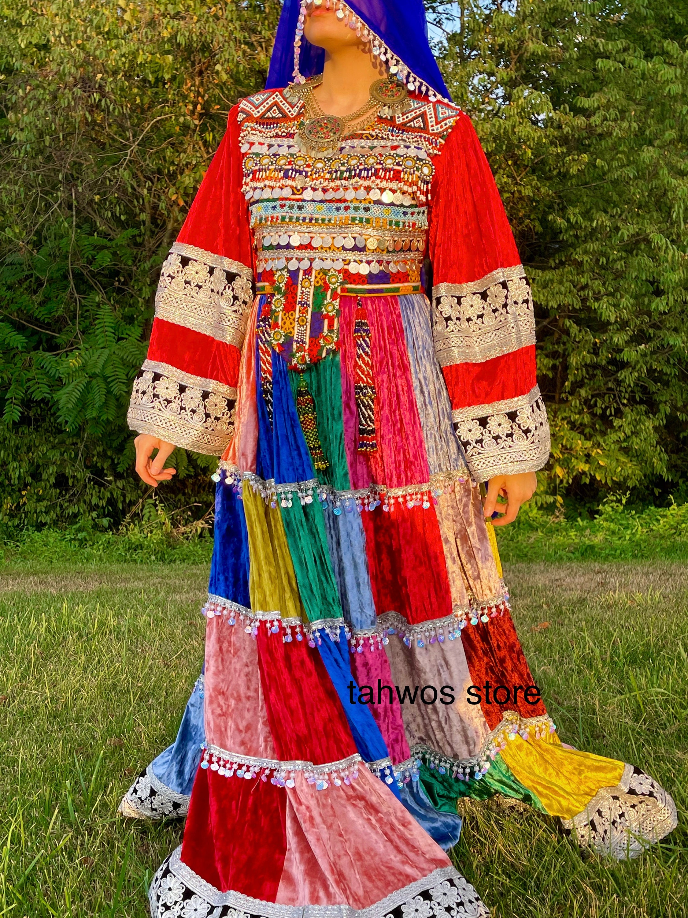 Bakhmal Ethnic Kuchi Tribal Multi-colored Velvet Patches Traditional ...