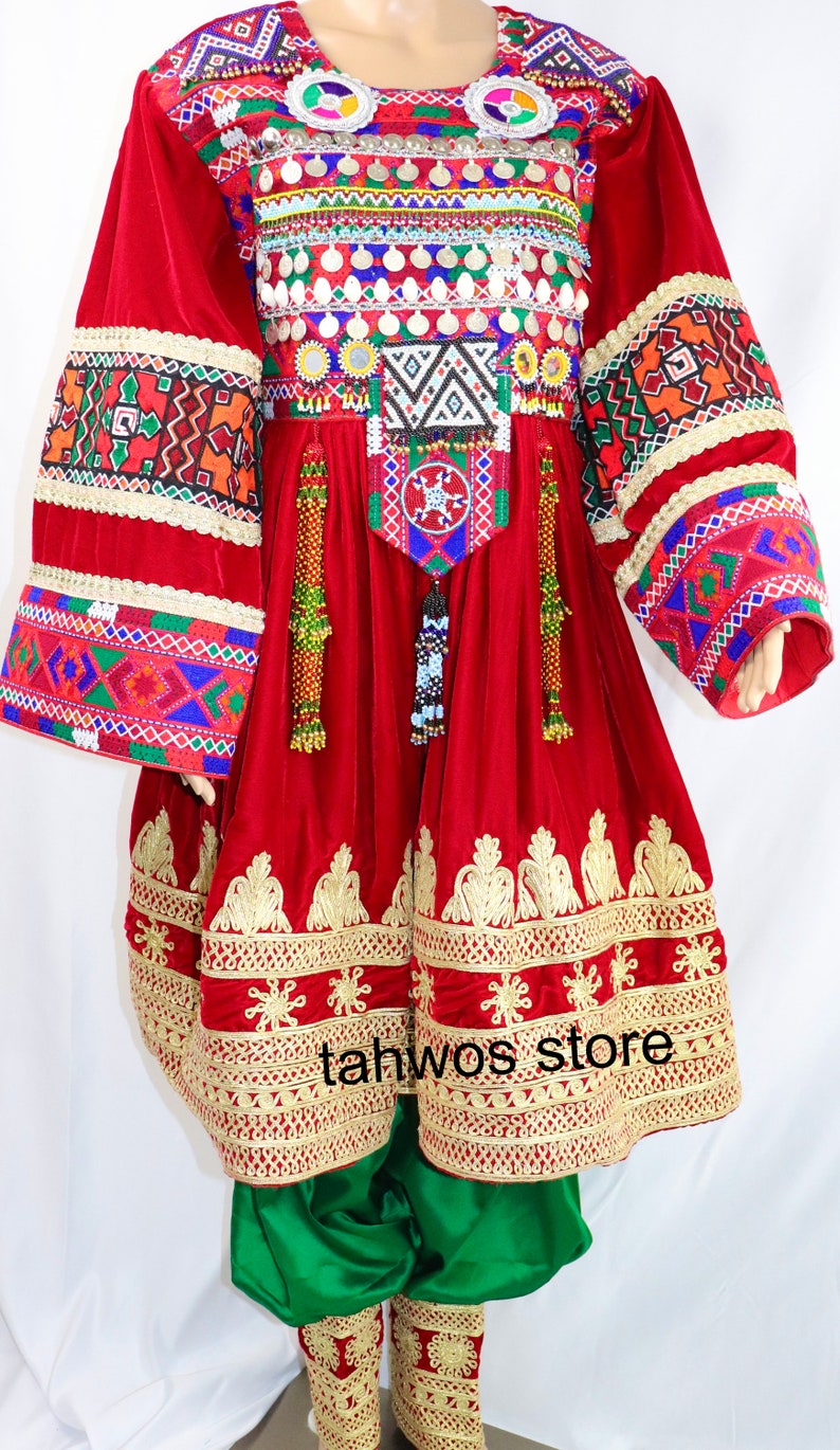 Darya River Afghan Traditional Ethnic Beaded Coins Mirrors Gold ...