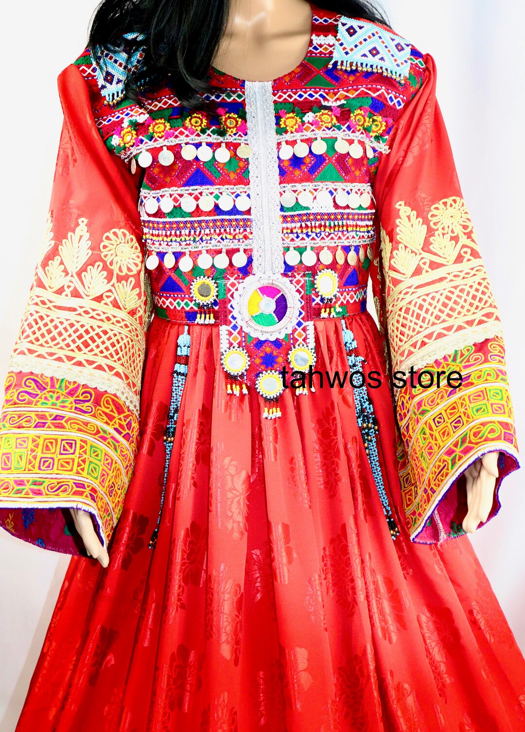 Gulalay - Kuchi Tribal Ethnic Attan Embroidered Gold Trimmings ...