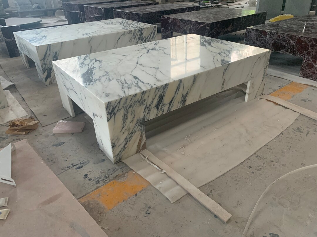 Handmade Italian Marble and Rosso Levanto Rectangle Coffee Table - Etsy ...