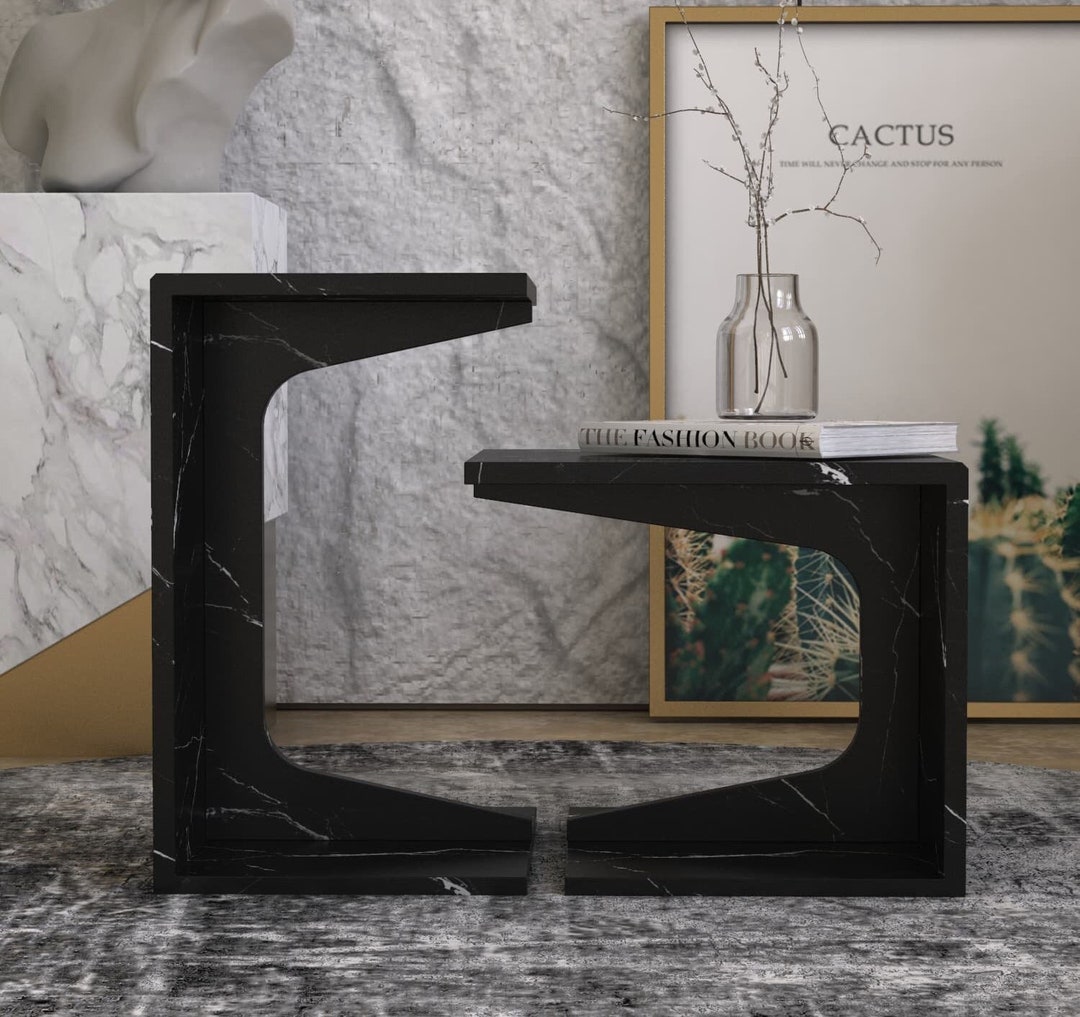 Orlog Portoro Marble Side Table Set - Etsy