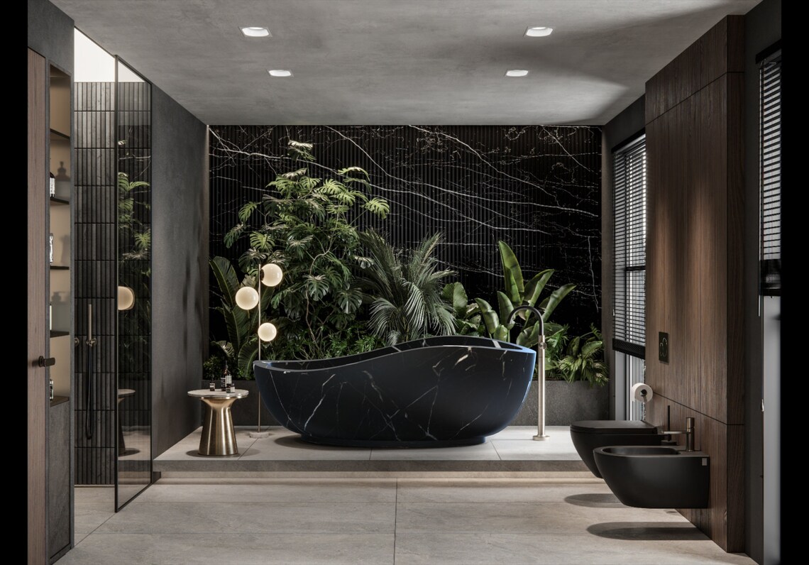 Premium Nero Marquina Marble Eclipse Freestanding Polished Bath Tub - Etsy