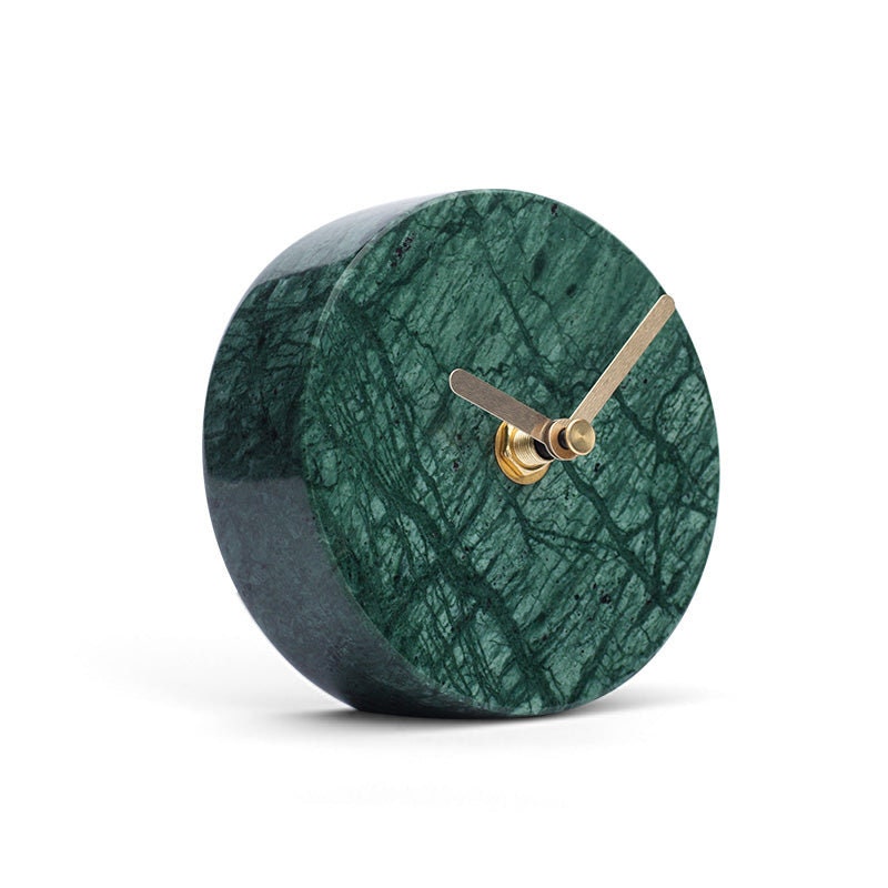 Natural Marble Tabletop Clock (full Circle) - Etsy