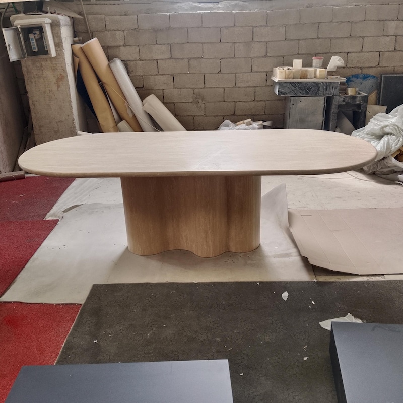 Travertine Dining Table - Etsy