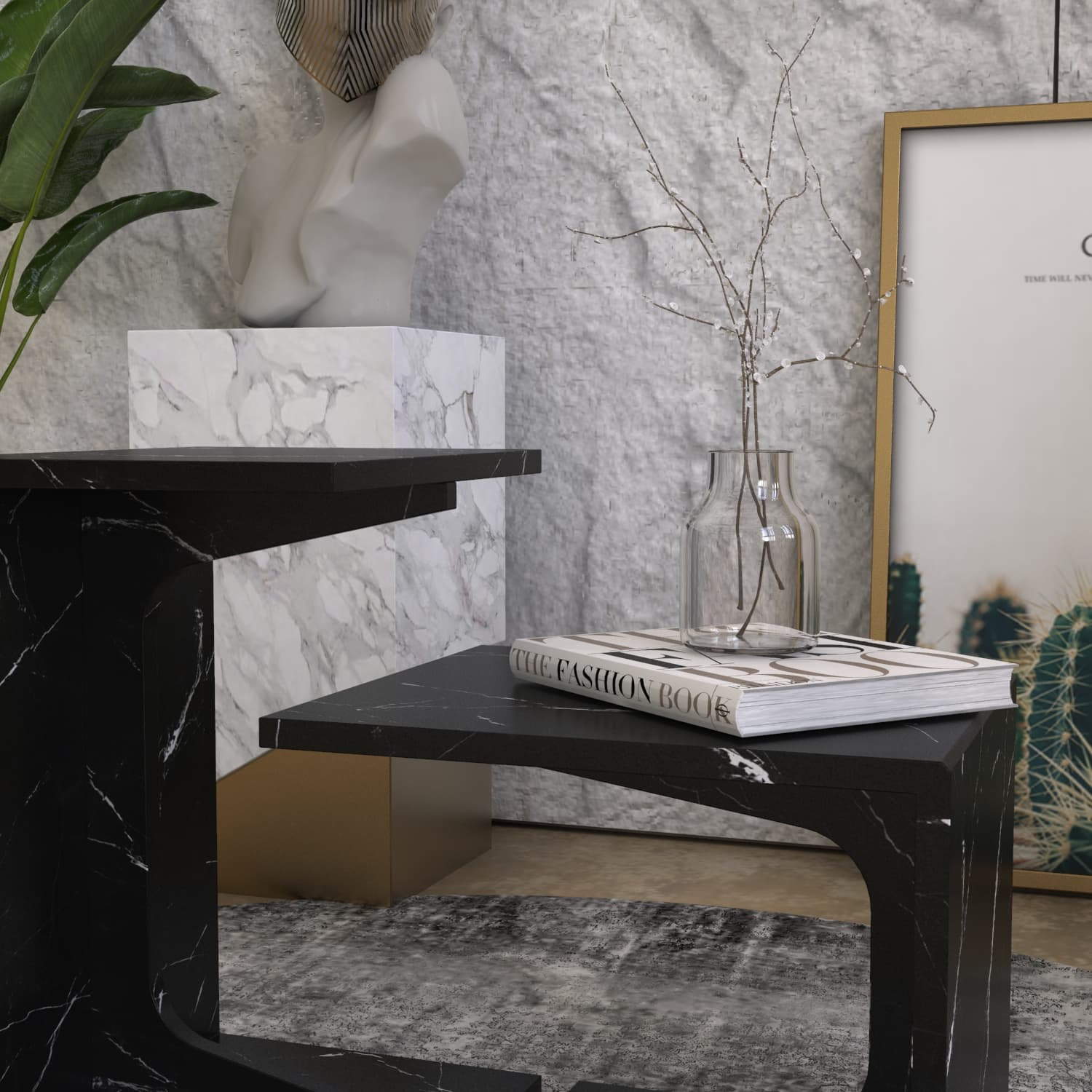 Orlog Portoro Marble Side Table Set - Etsy