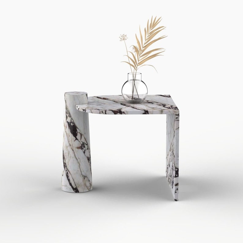 Athena Calacatta Viola Marble Side Table - Etsy