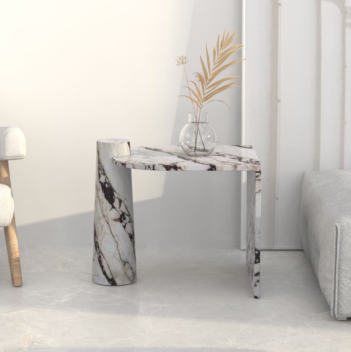 Athena Calacatta Viola Marble Side Table - Etsy