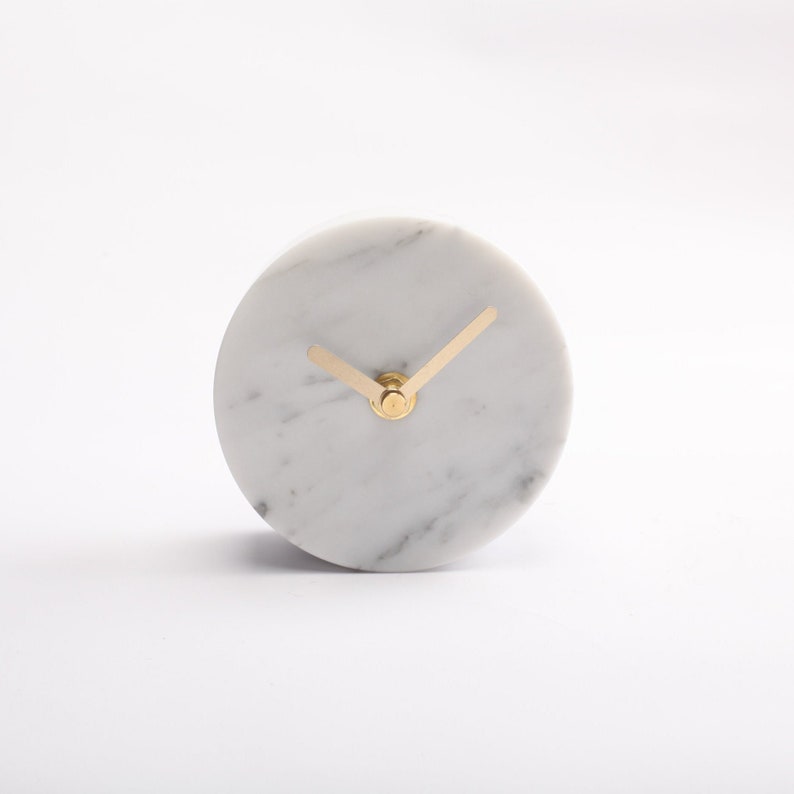 Natural Marble Tabletop Clock (full Circle) - Etsy