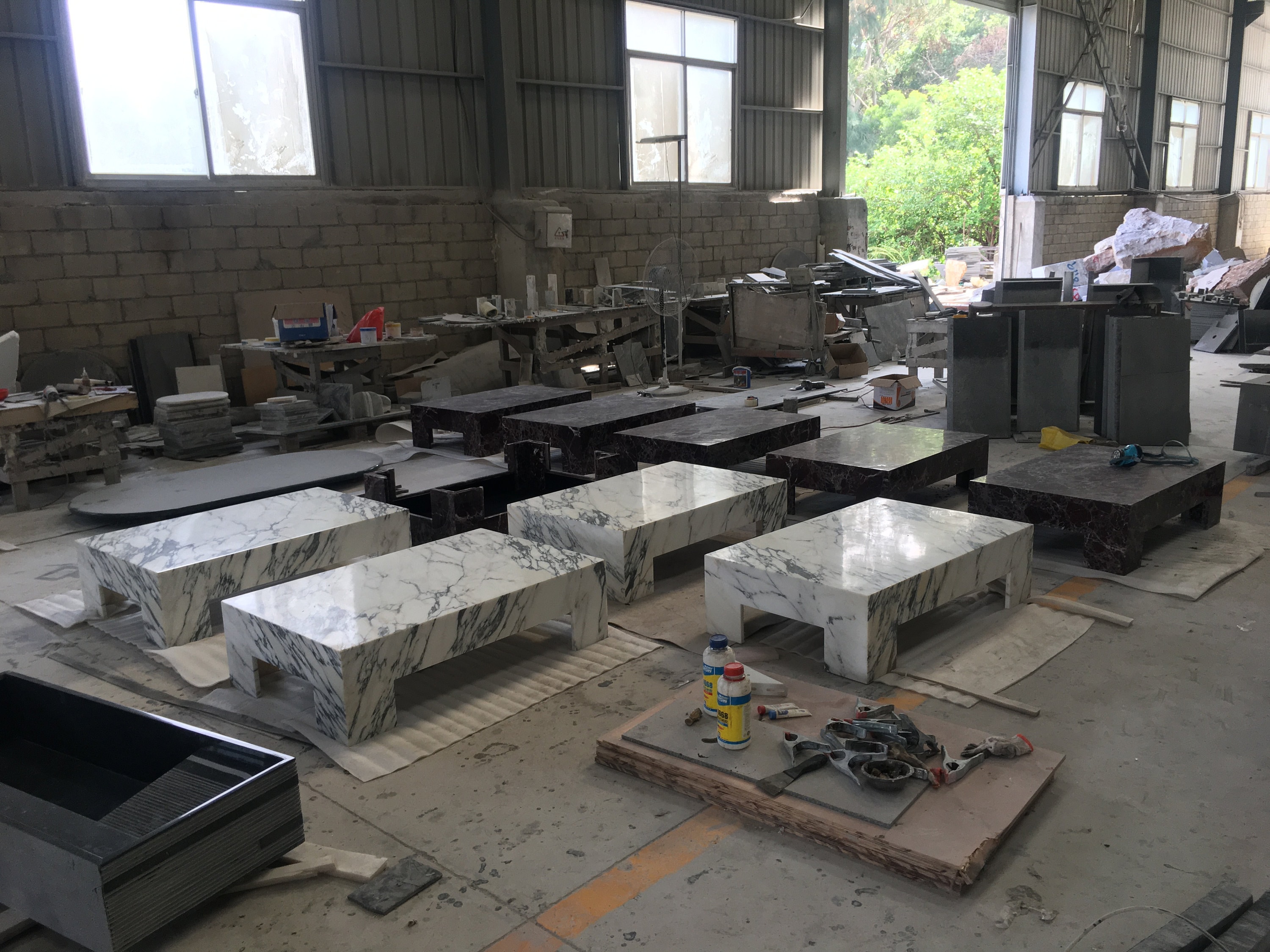 Handmade Italian Marble and Rosso Levanto Rectangle Coffee Table - Etsy ...