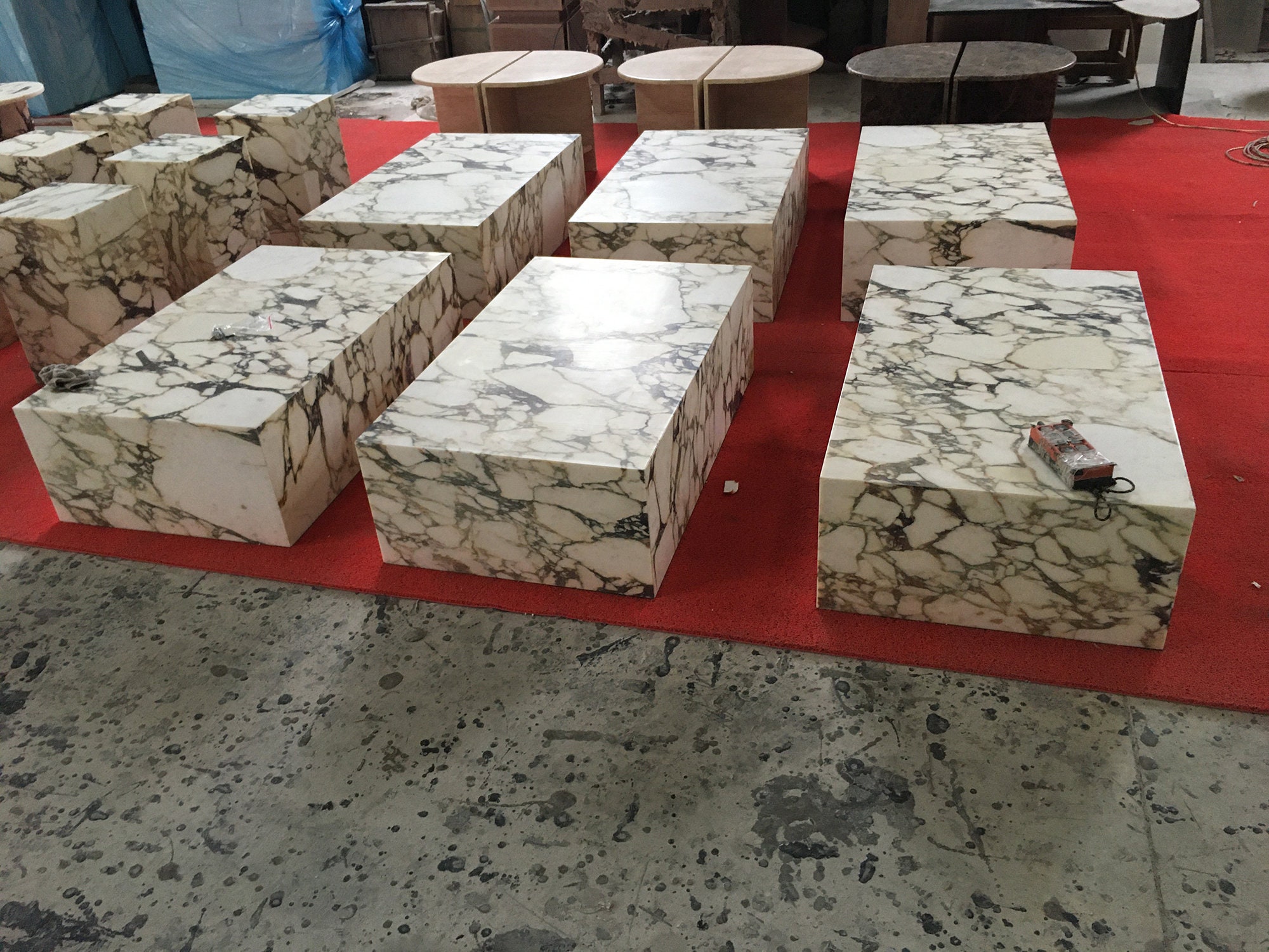 Calacatta Viola Marble Plinth Pedestal, Plinth Table Low, Marble Coffee ...