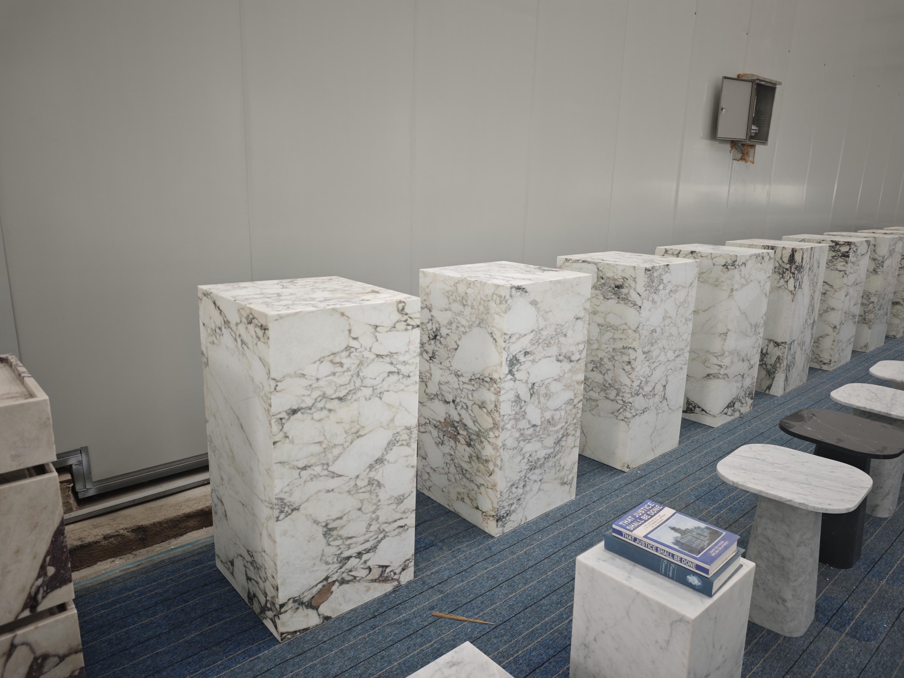 Calacatta Viola Marble Plinth: Italian Stone Display Pedestal - Etsy