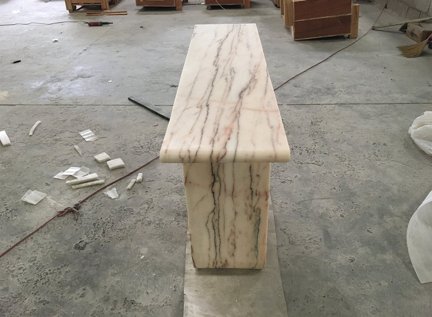Picasso Marble Console Table, Cream Marble Desk - Etsy