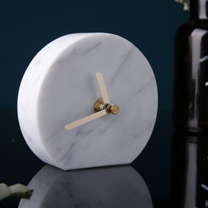 Natural Marble Tabletop Clock (half Circle) - Etsy