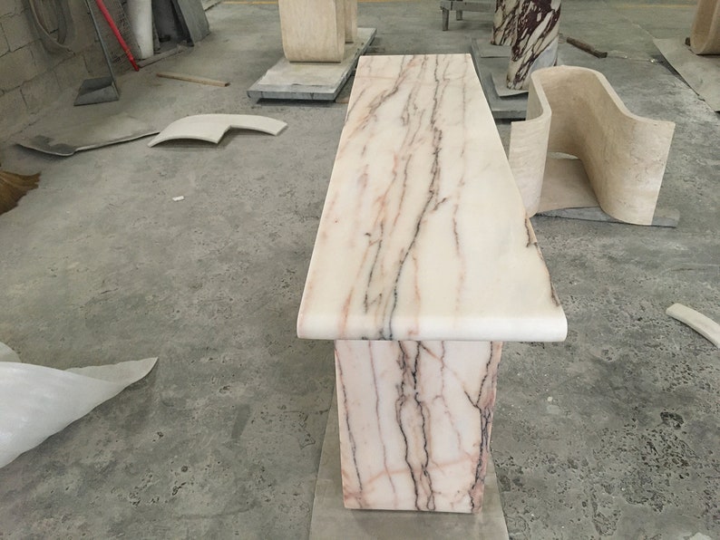 Picasso Marble Console Table, Cream Marble Desk - Etsy