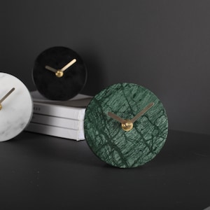 Natural Marble Tabletop Clock (full Circle) - Etsy
