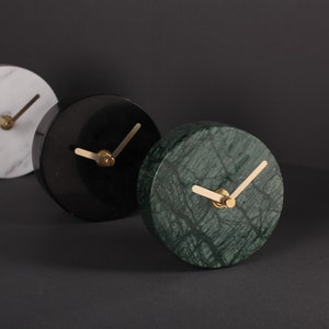 Natural Marble Tabletop Clock (full Circle) - Etsy