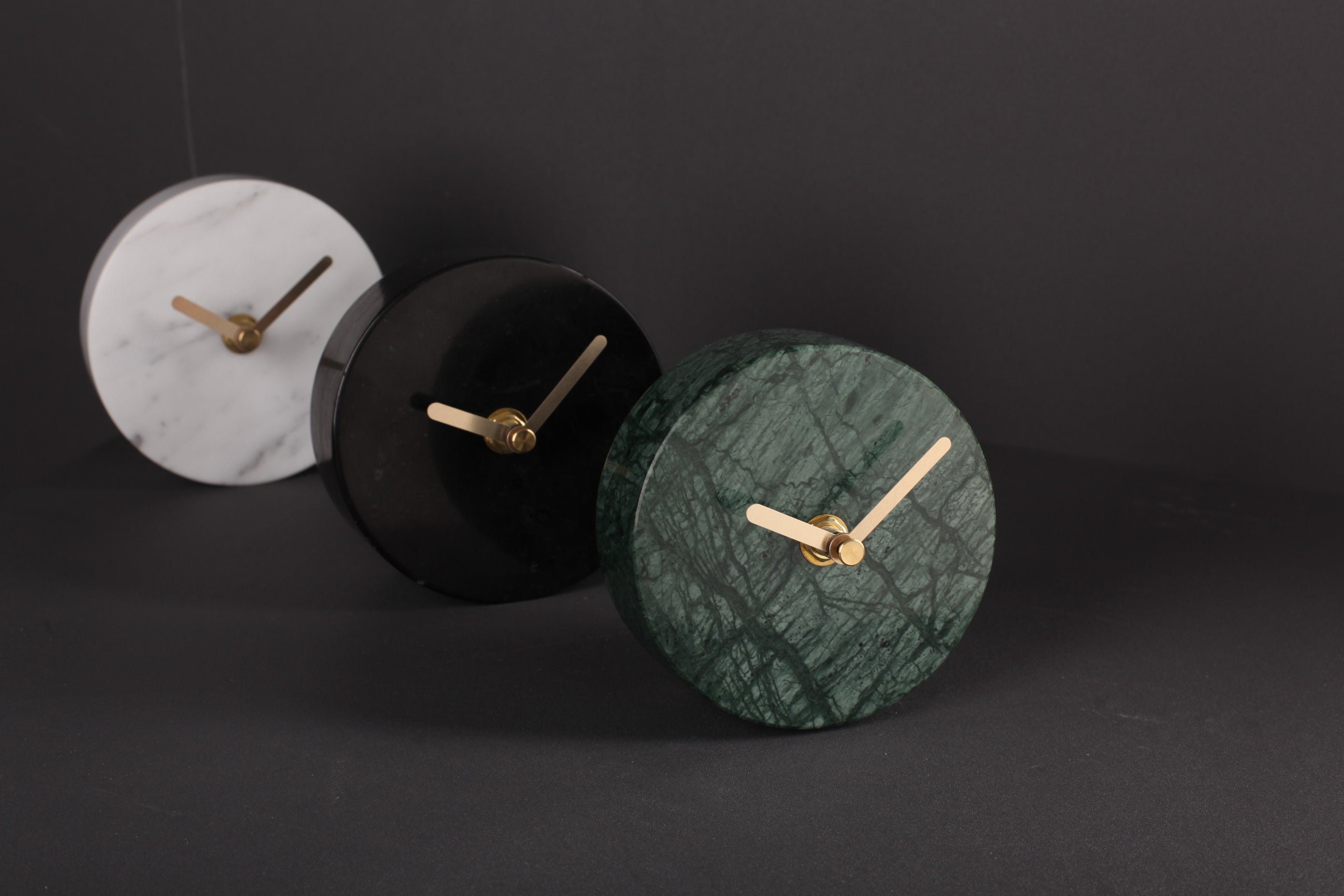 Natural Marble Tabletop Clock (full Circle) - Etsy