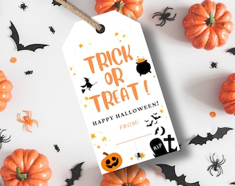 Halloween Favor Tags, Boo Gift Tags, Trick or Treat Favor Tags, Treat ...