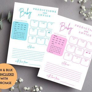 Baby Predictions Card, Baby Shower Games, Advice & Wishes for Parents ...