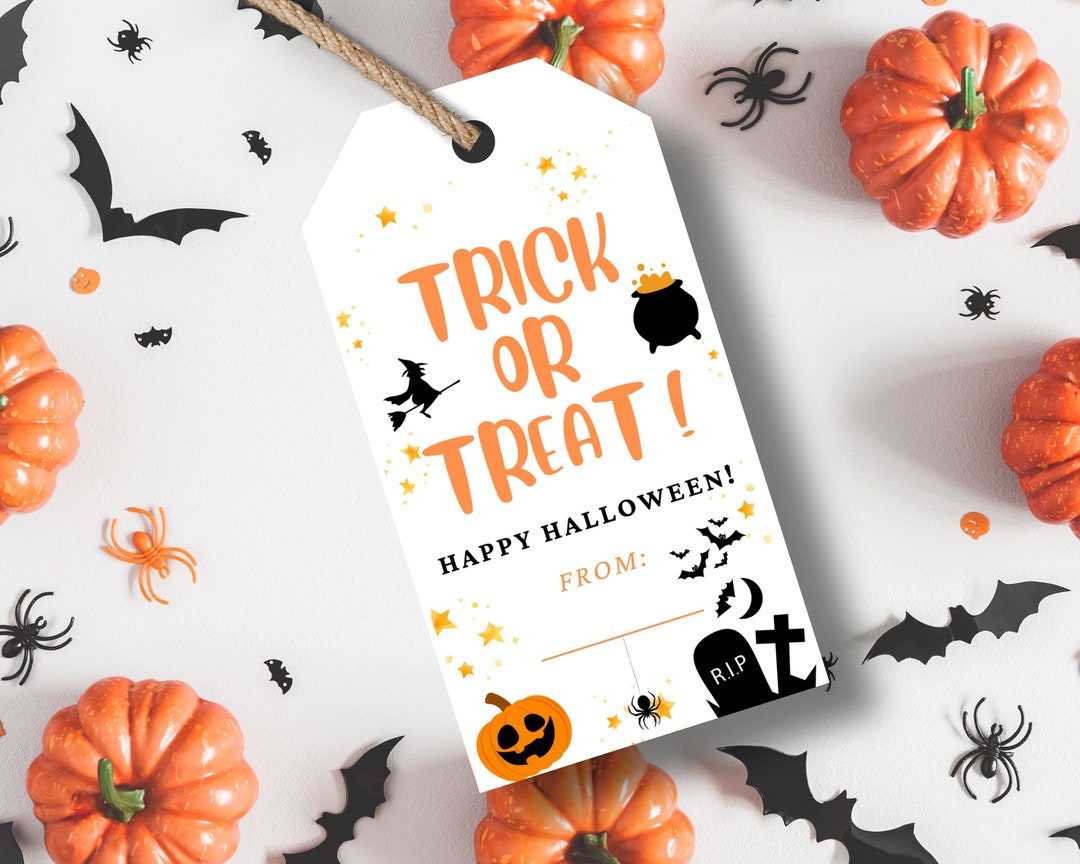 Halloween Favor Tags, Boo Gift Tags, Trick or Treat Favor Tags, Treat ...