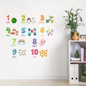 NUMBER Wall Decal, Wall Sticker Classroom, Learn ,room Decal,wall Decor ...