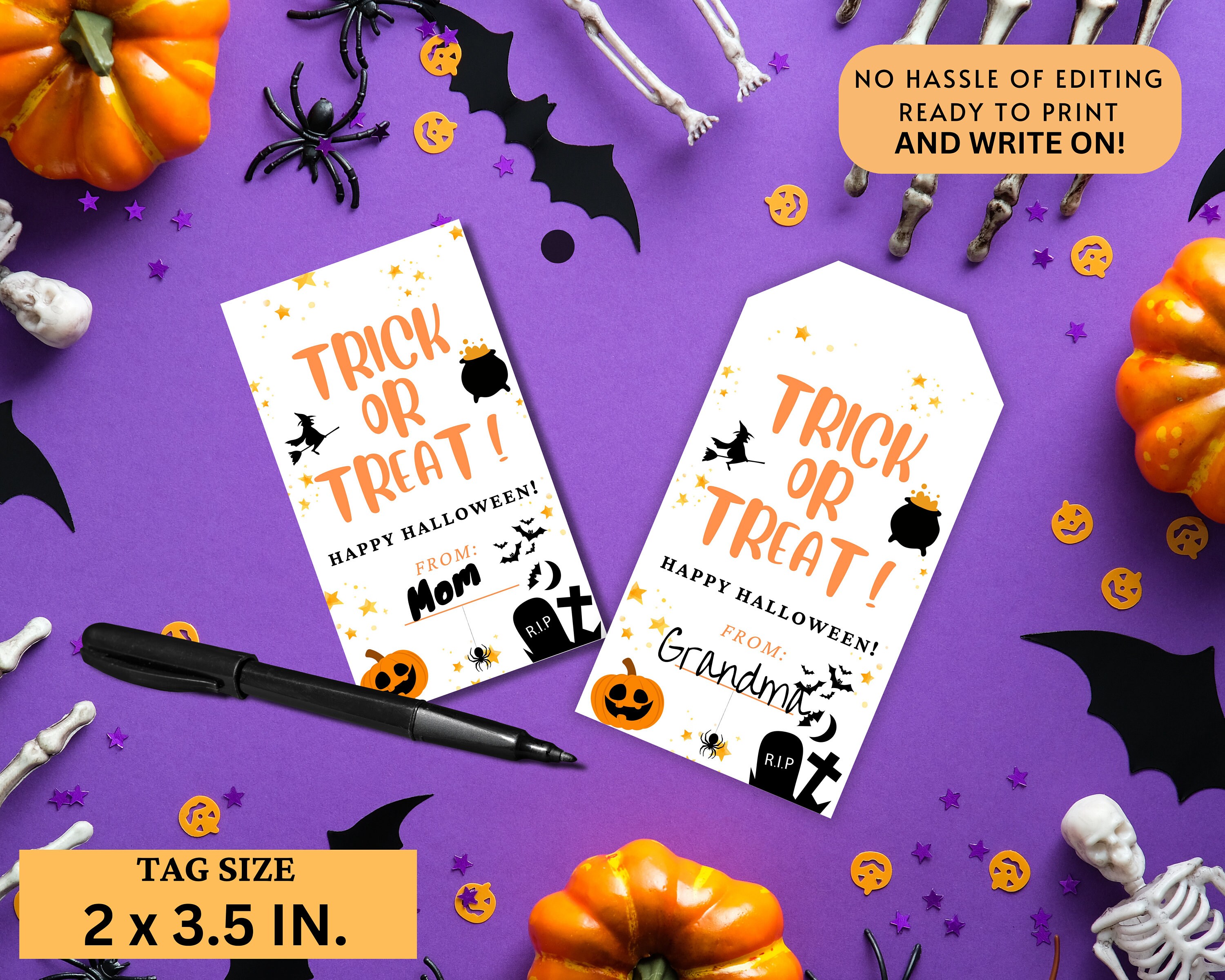 Halloween Favor Tags Boo Gift Tags Trick or Treat Favor - Etsy