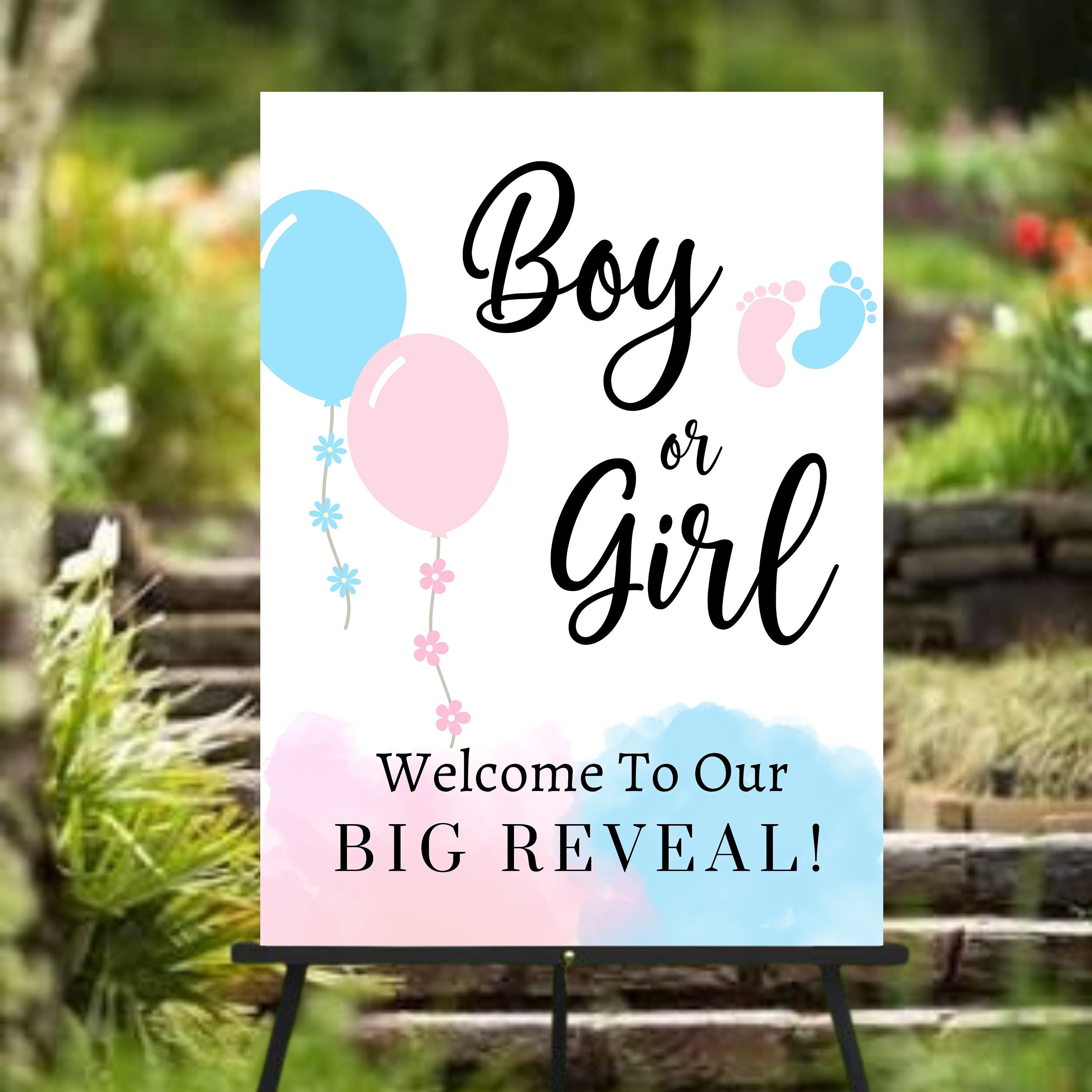 Gender Reveal Party Boy or Girl Sign What Will They Be - Etsy