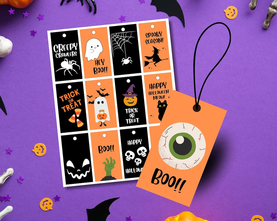 Halloween Favor Tags, Boo Gift Tags, Trick or Treat Favor Tags, Treat ...