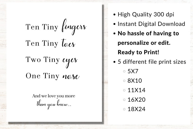 Boy or Girl Sign Printable, Ten Little Fingers, Ten Little Toes,baby ...